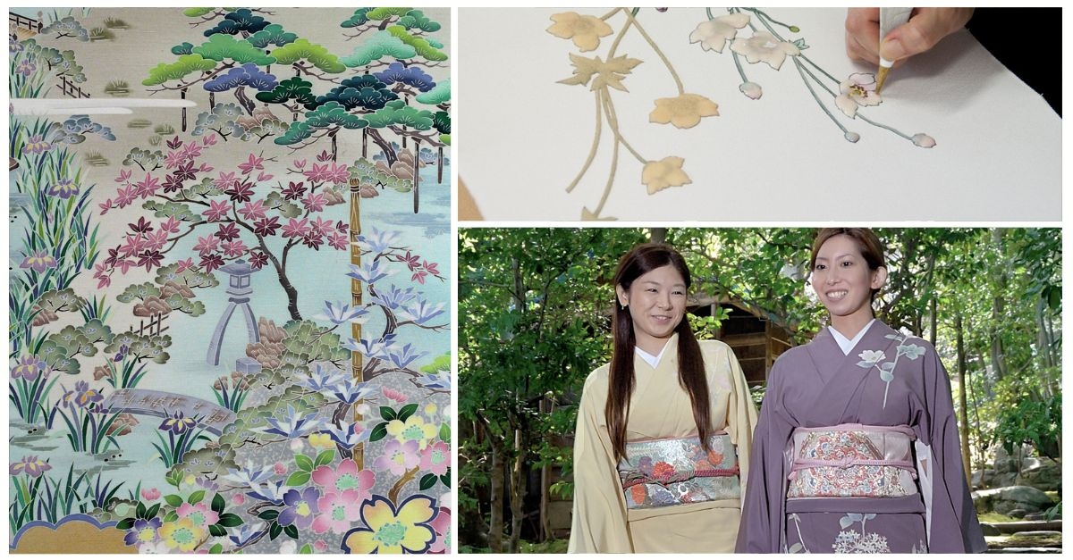 Điểm hoa trên Kimono với nghệ thuật nhuộm Kaga Yuzen | KILALA